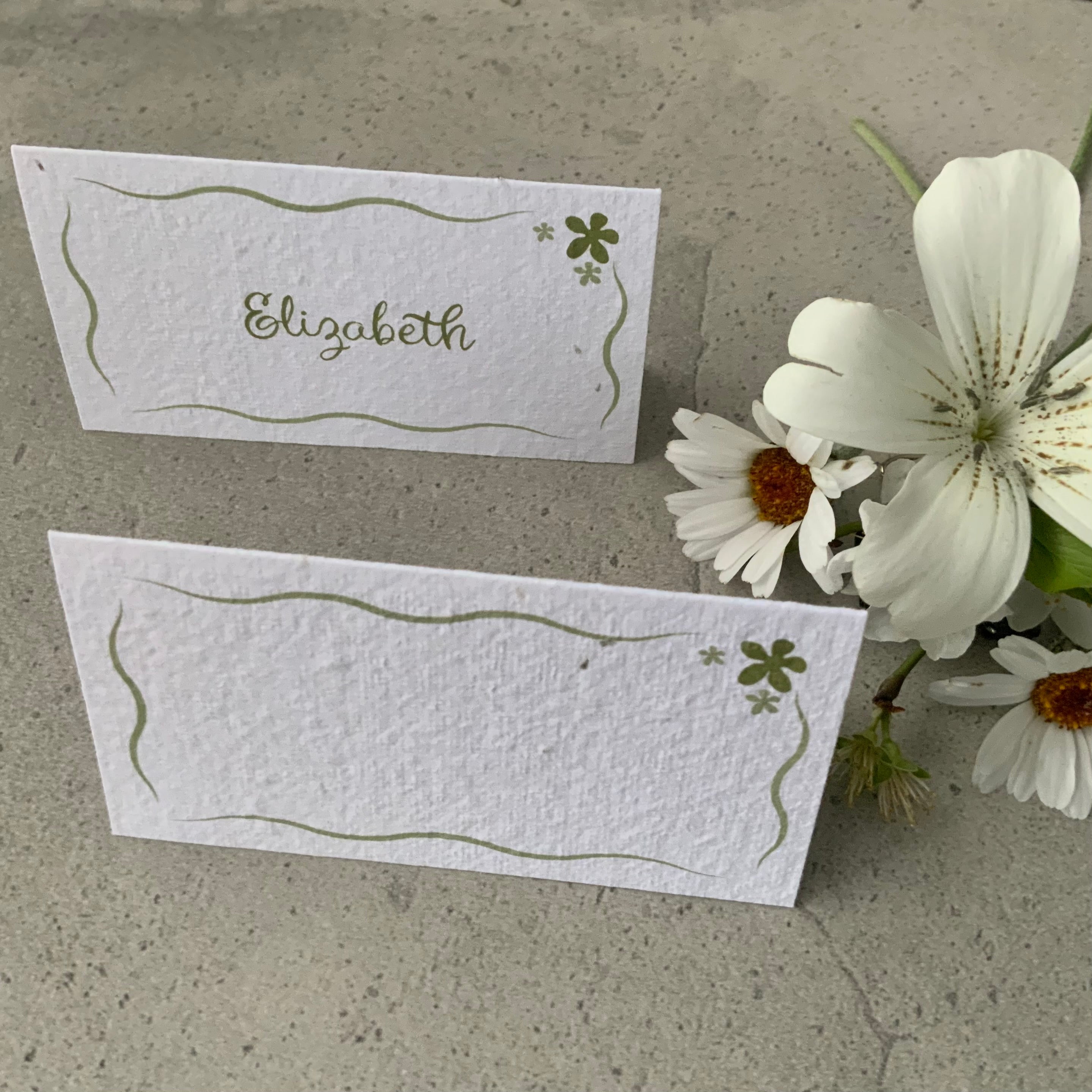 Wavy Border Plantable Place Cards | Seed Paper Wedding Stationery ...